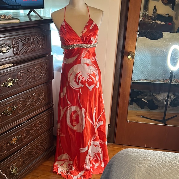 B Darlin | Dresses | Formal Orange And White Satin Gown Never Worn Size ...